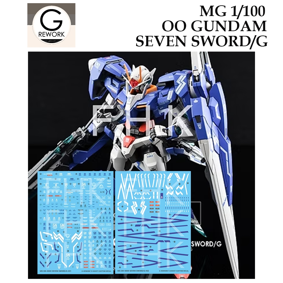 [ G Rework ] MG54 MG 1/100 OO GUNDAM SEVEN SWORD GUNDAM WATER SLIDE ...