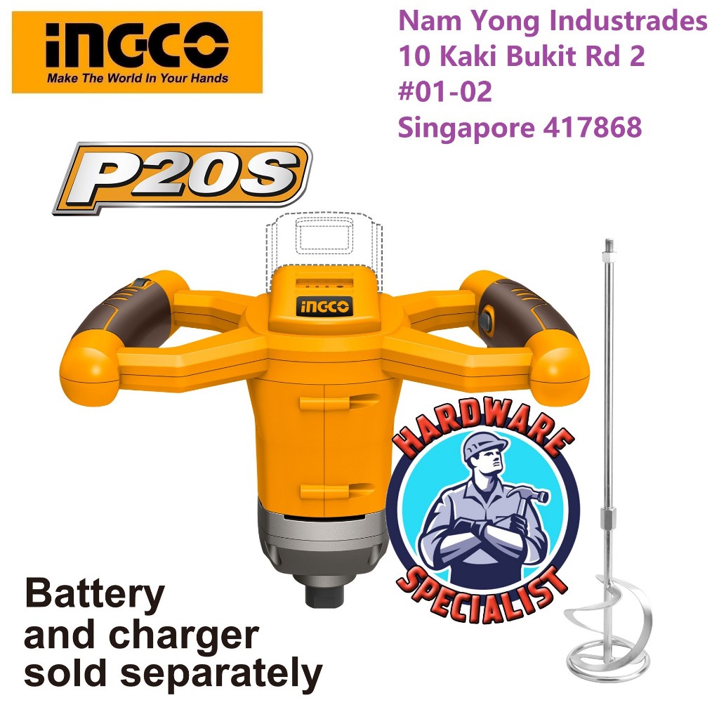 Ingco MXLI2001 P20S 20V Lithium-Ion Cordless Mixer- Bare Unit | Shopee ...