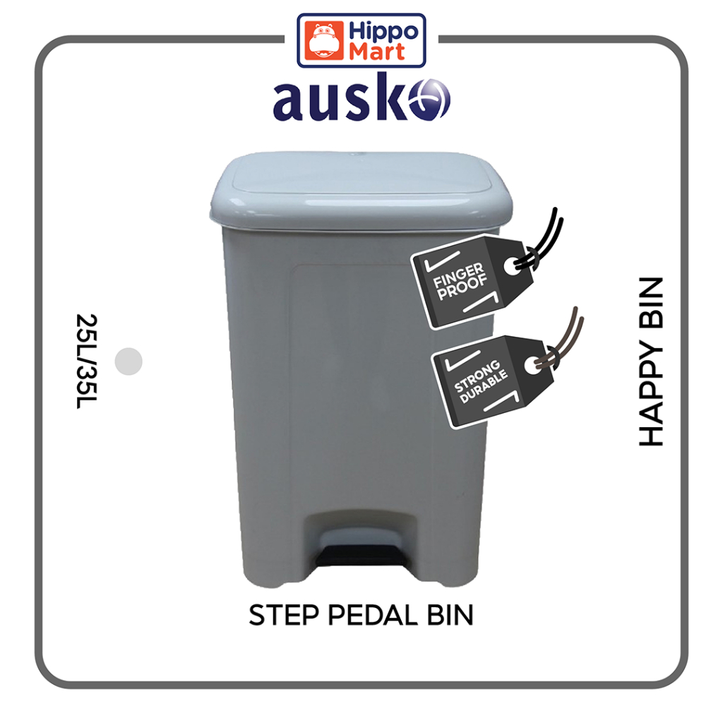 HAPPY BIN | Dustbin | Pedal Waste Bin | Multiple Sizes | Trash Bin ...