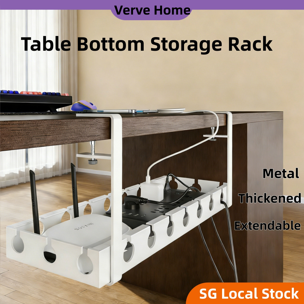 【SG Local Stock】Adjustable table bottom storage rack organiser Plug-In ...