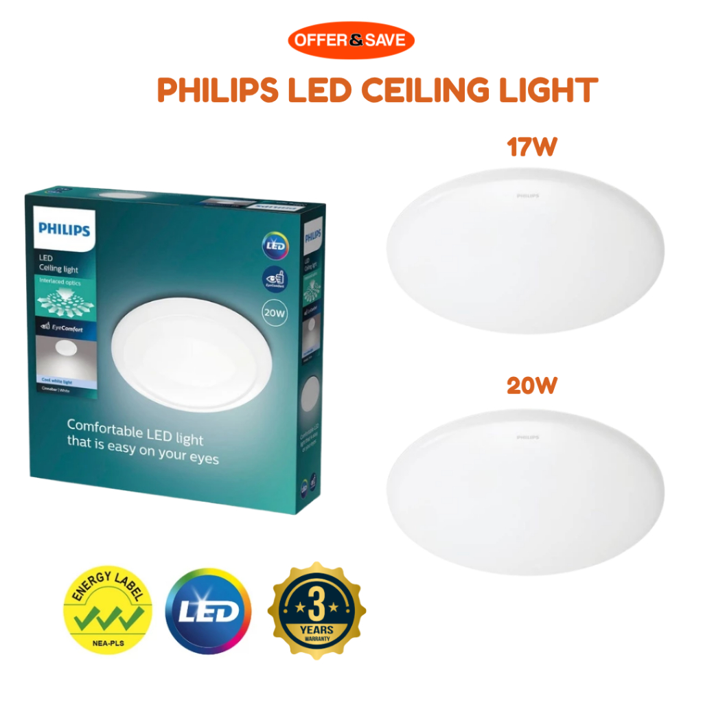 [3 Year Warranty] Philips LED Ceiling light 17W 20W CL200 | Shopee ...