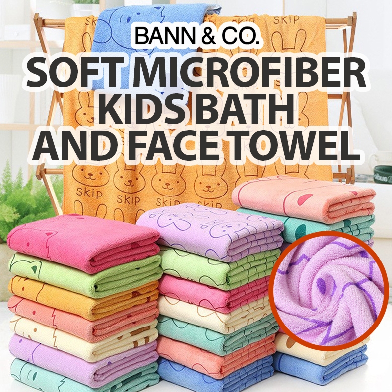 Soft Microfiber Kids/Baby/Children Face & Bath Towel | Shopee Singapore