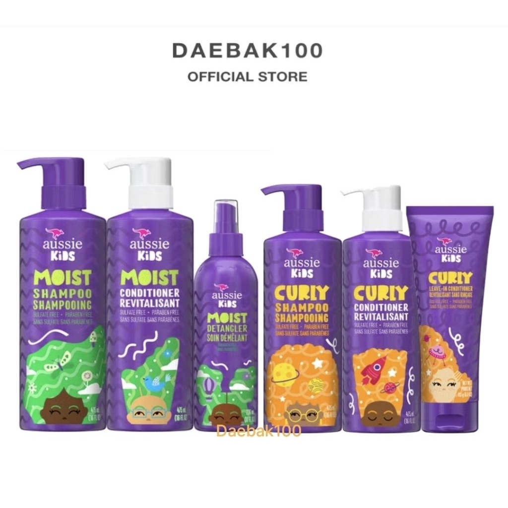 Aussie Kids Curly Shampoo, Conditioner, Detangler, Leave-In Conditioner ...
