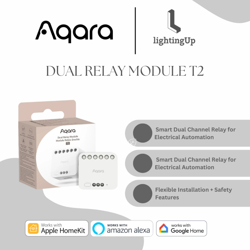 Aqara Dual Relay Module T2 Zigbee Dual Channel Smart Relay Lights ...