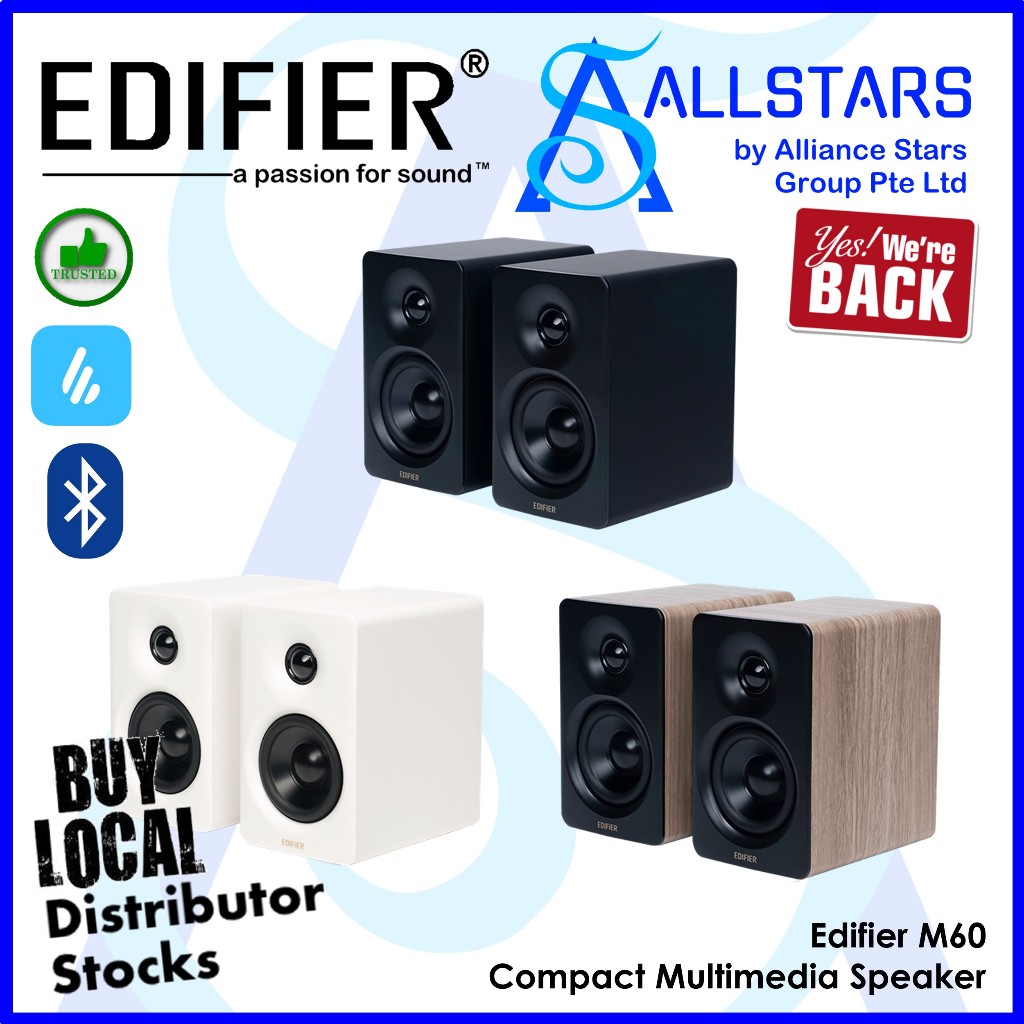Edifier M60 (Black/White/Oak) Compact Multimedia Speaker (Warranty ...