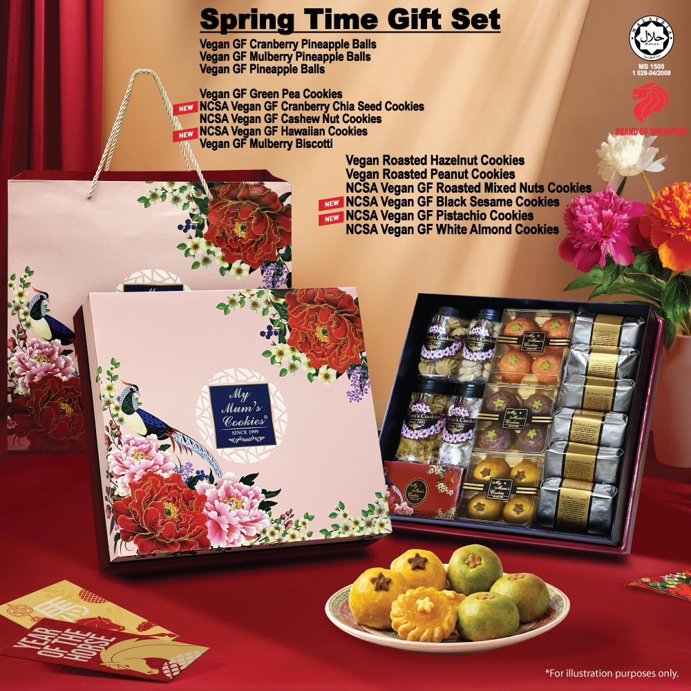 [My Mum's Cookies] CNY Vegan Spring Time Gift Set | Shopee Singapore