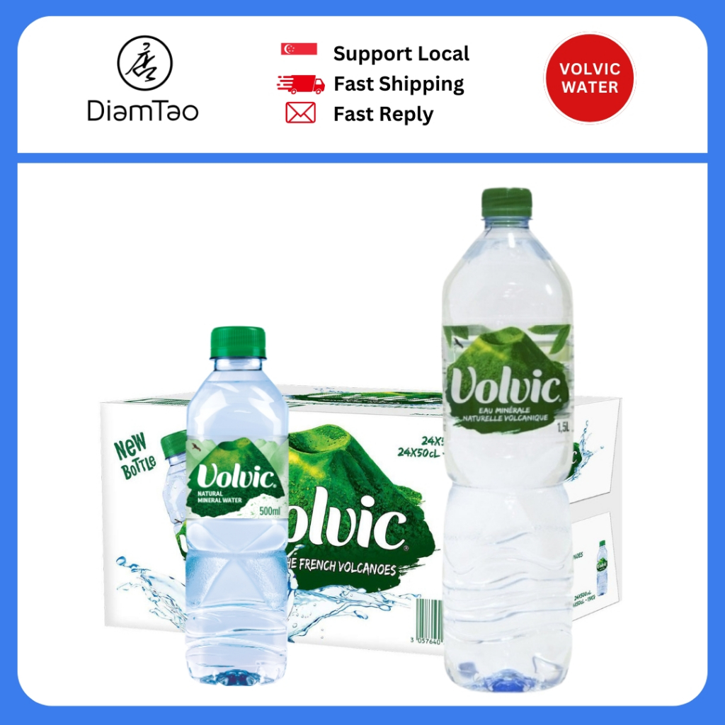 Volvic Natural Mineral Water 500ML x 24 Bottles and 1.5L x 12 Bottles ...