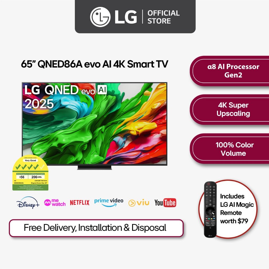 LG QNED evo AI 65QNED86A 65" 4K Smart TV | Dolby Vision | AMD FreeSync ...