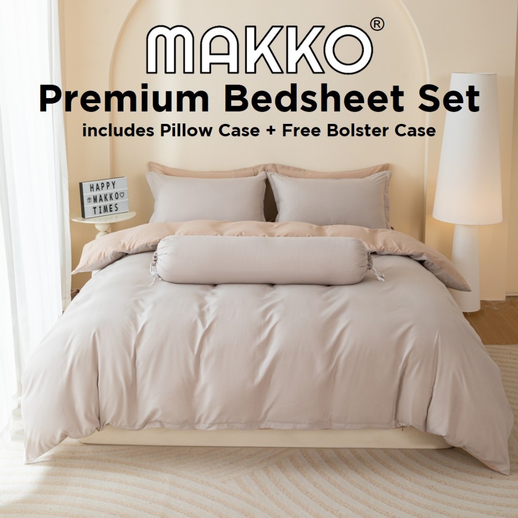 MAKKO Premium Collection ★ Solid Colors Fitted Bedsheet Set ★ Quilt ...