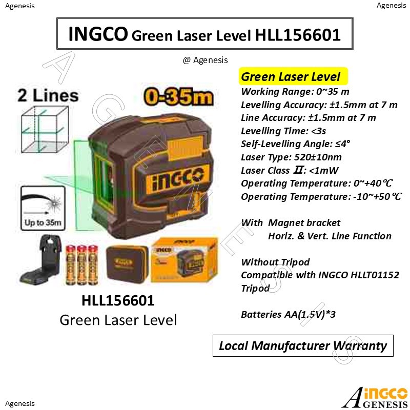 INGCO Self-Leveling Line Laser HLL156601 | Shopee Singapore