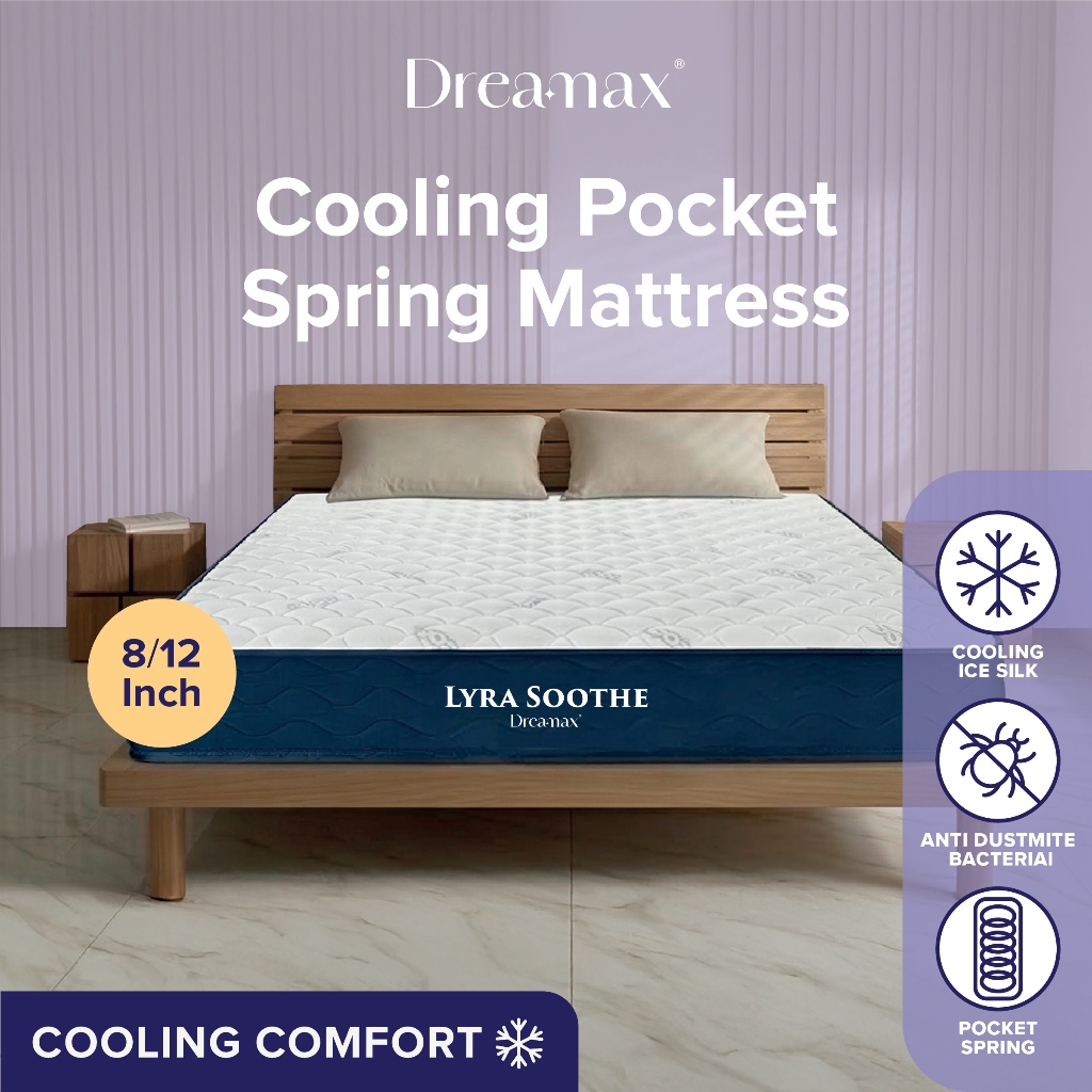 DREAMAX Lyra Soothe Cooling Pocket Spring Mattress 8 to 12 Inch Anti ...