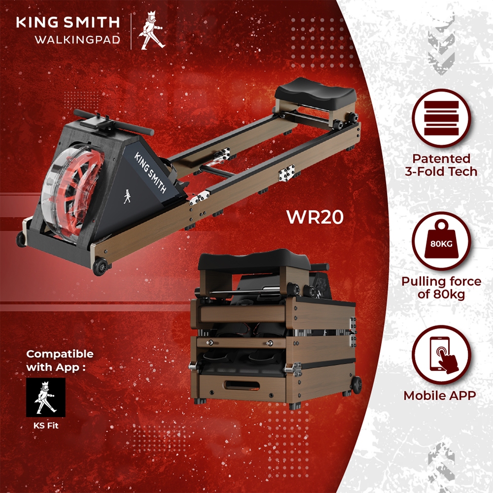 Kingsmith WR20 Foldable Water Rowing Machine ★ Water Rower ★ 6 ...