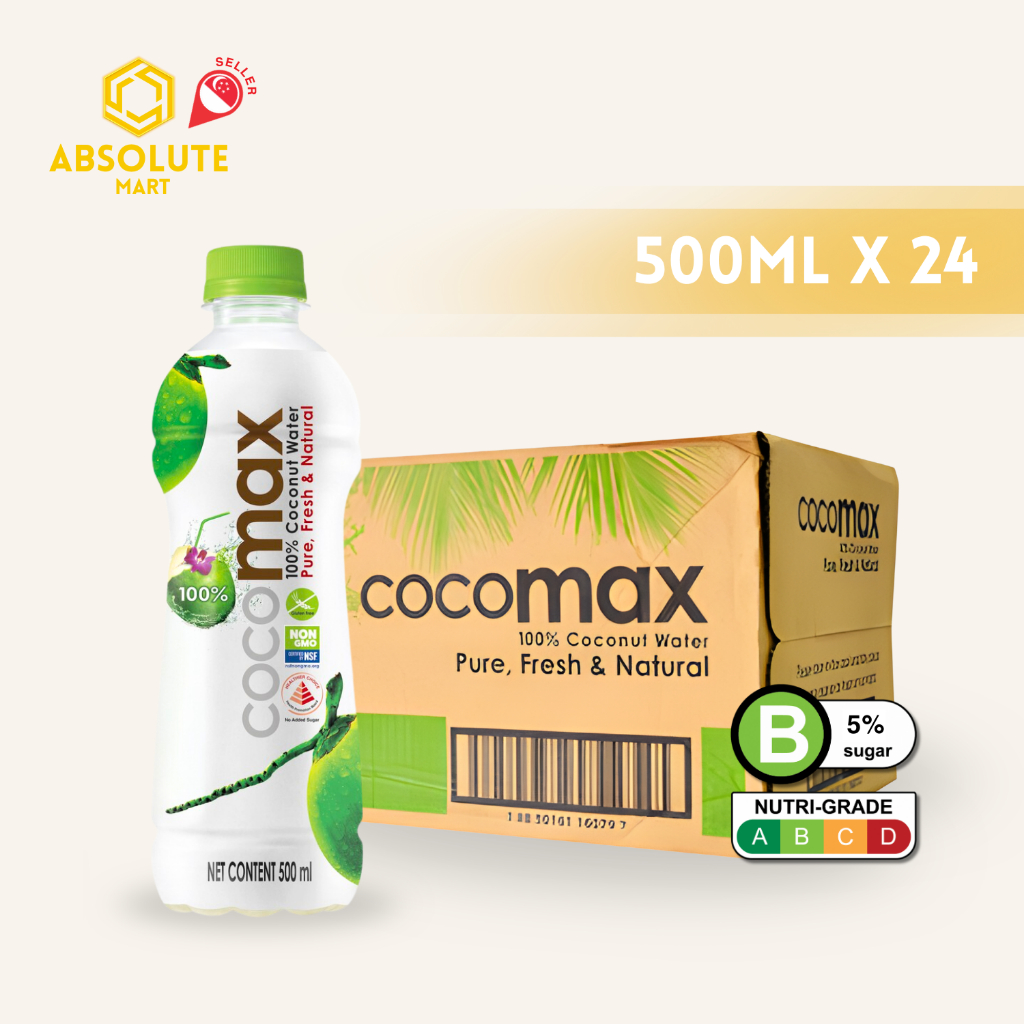 COCOMAX 100% Coconut Water 500ML X 24 (BOTTLE) | Shopee Singapore