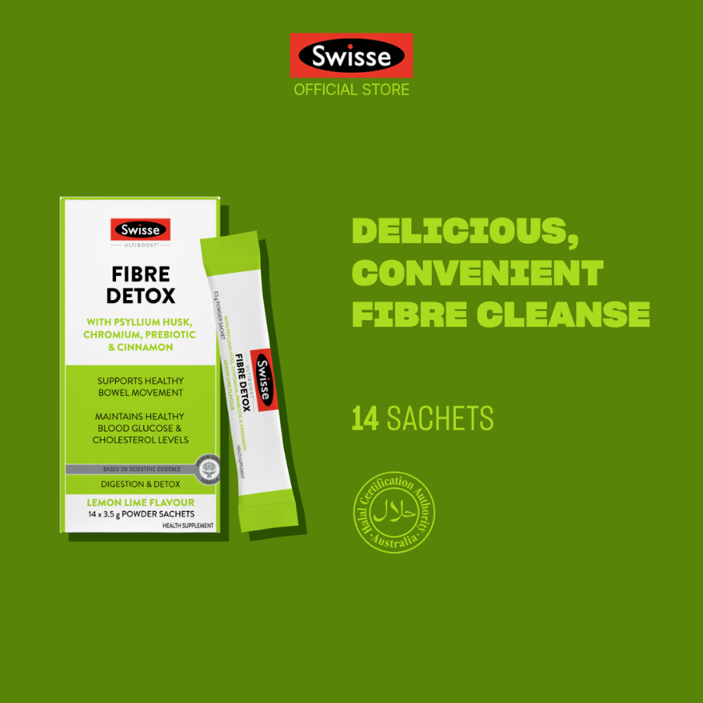 [EXP 31 JAN 2027] Swisse Ultiboost Fibre Detox Powder 3.5g x 14 Sachets ...