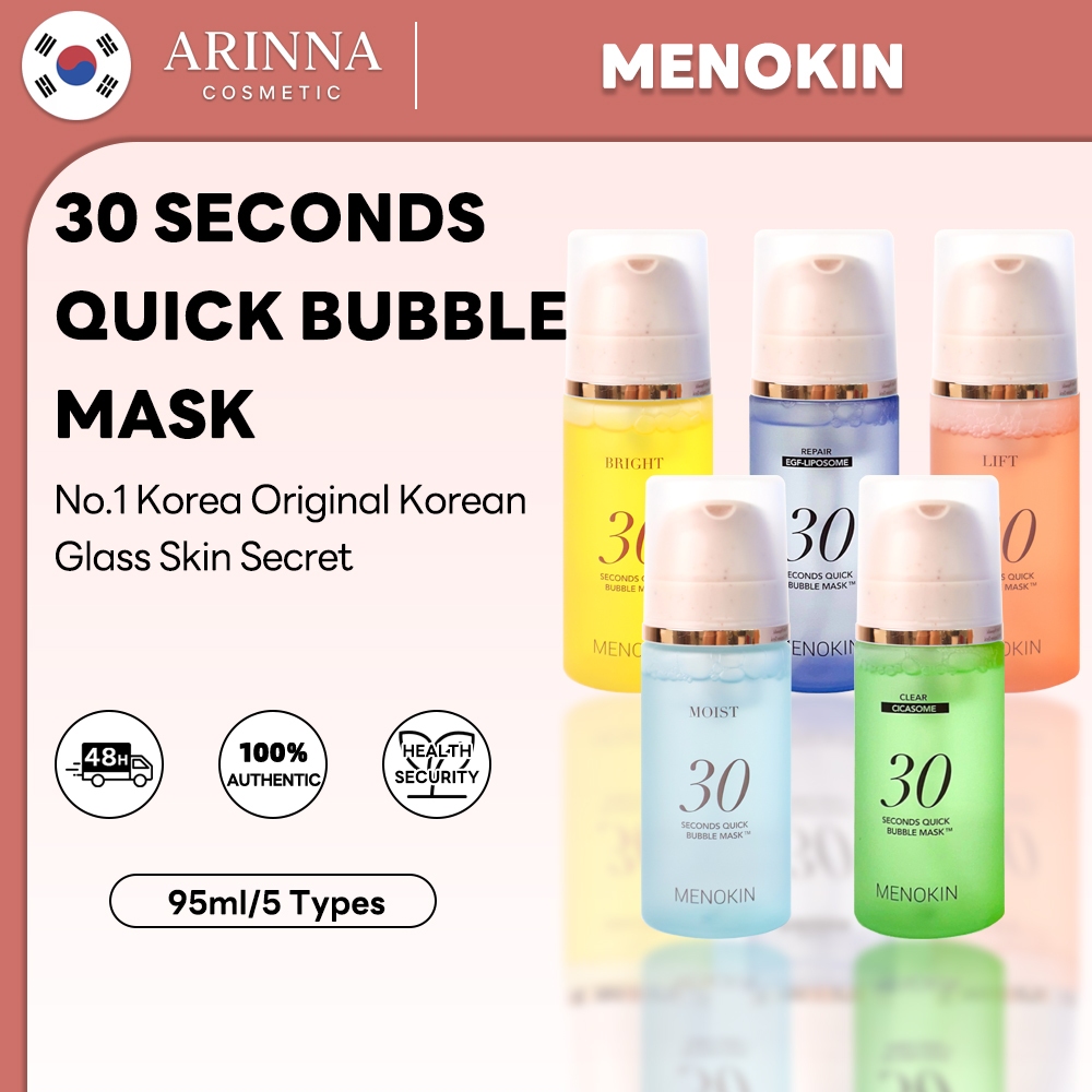 [MENOKIN] 30 Seconds Bubble Mask (Moist / Bright / Lift / Clear ...