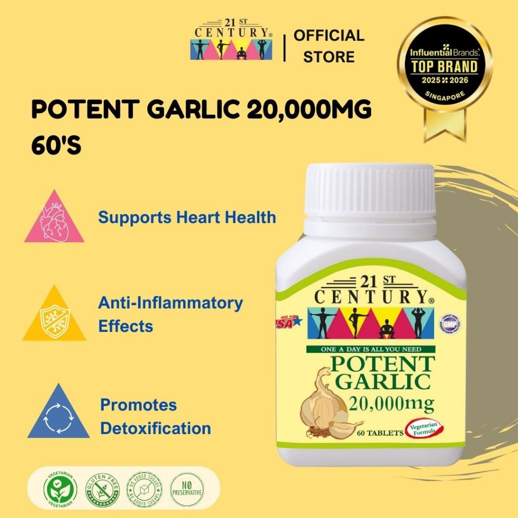 21st Century Potent Garlic 20,000mg 60 Tablets | Shopee Singapore