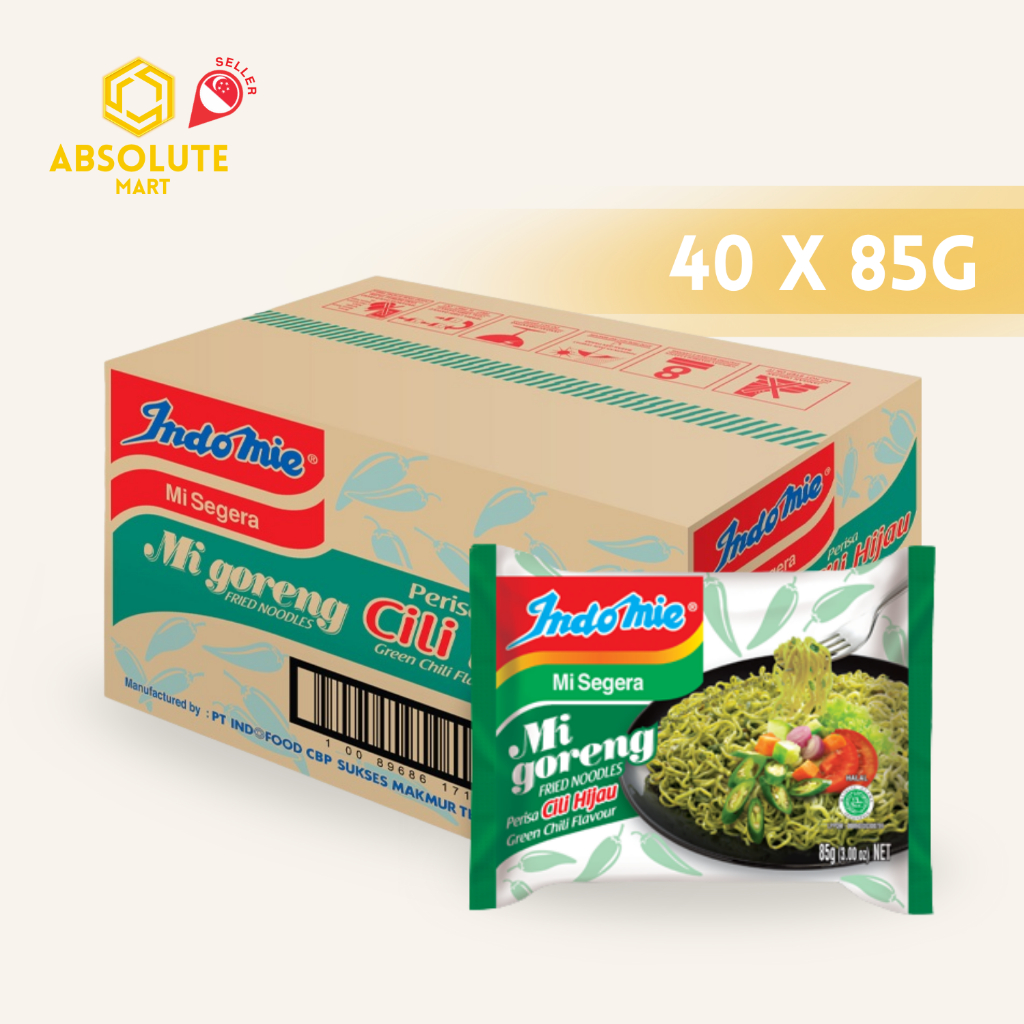 INDOMIE Mee Goreng Green Chilli 40 PACK X 85G (PACKETS) | Shopee Singapore