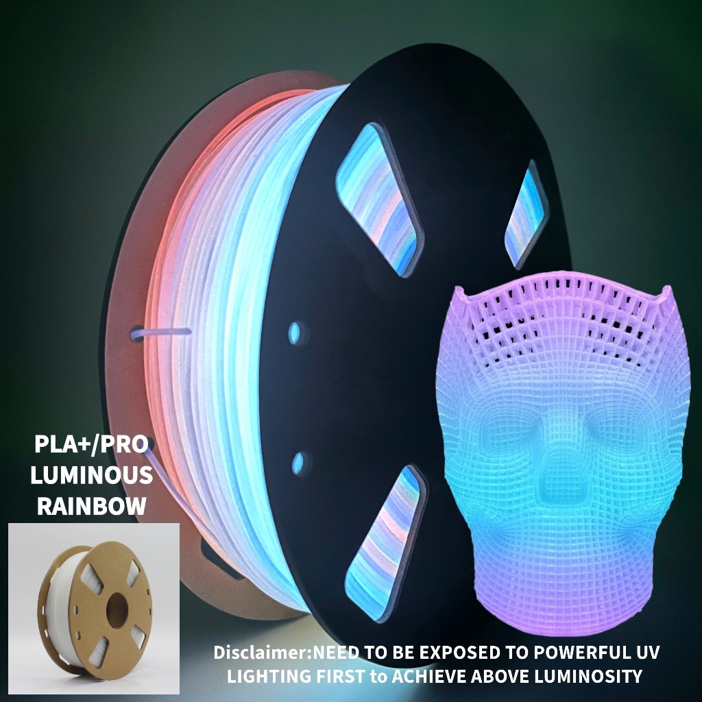 UV GLOW IN DARK/LUMINOUS PLA+ WHITE/RED/BLUE/RAINBOW 3D Printing ...