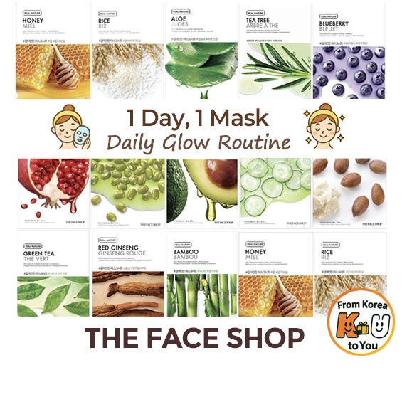 [The FACE SHOP] Real Nature Mask Sheet 20g | Korean Daily Mask | 1EA ...