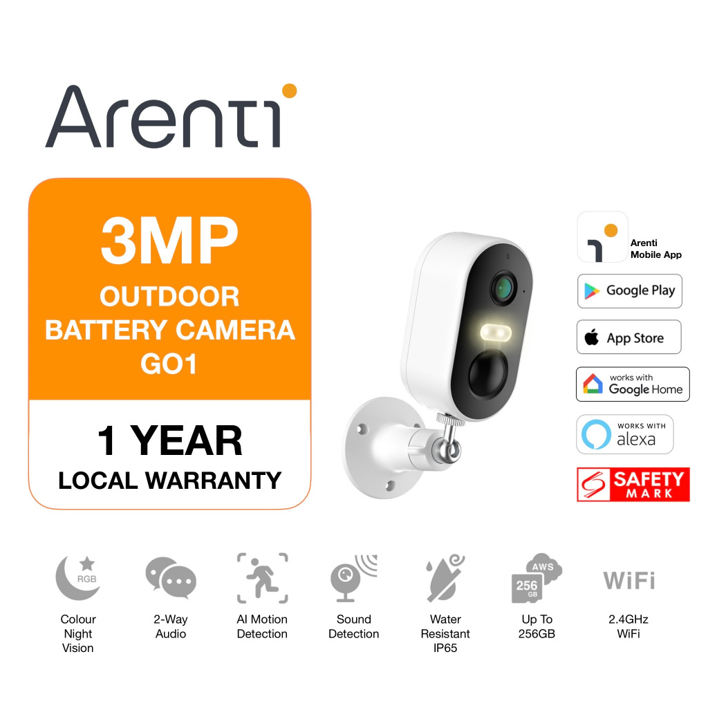 ARENTI GO1 – Wireless Outdoor Battery Camera | 2K UHD 3MP | CCTV IP ...