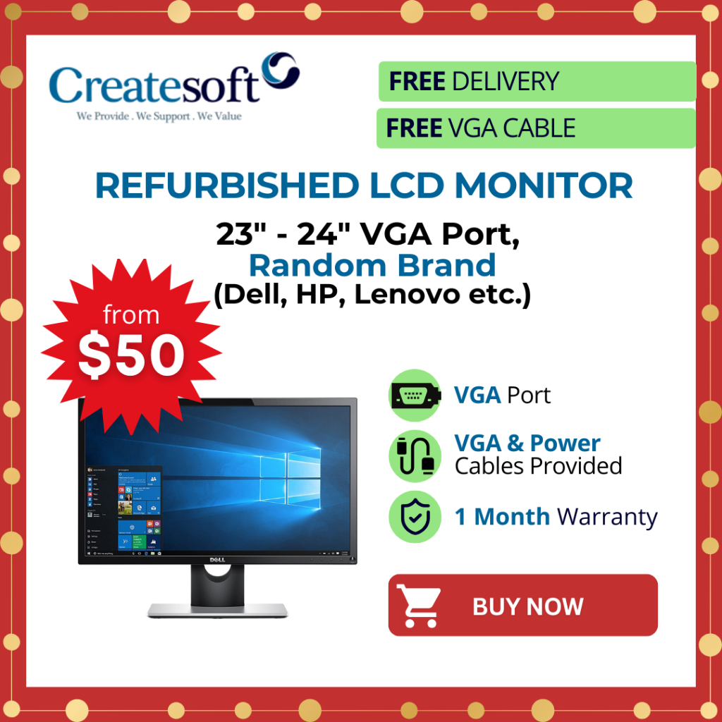 Refurbished LCD Monitor VGA port 23 24 Inch [FREE DELIVERY] | Shopee ...