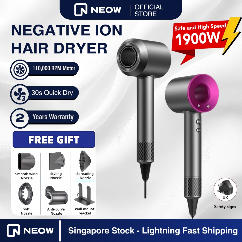 [NEW☄️]1900W Professional High-Speed Negative Ion Hair Dryer, high ...