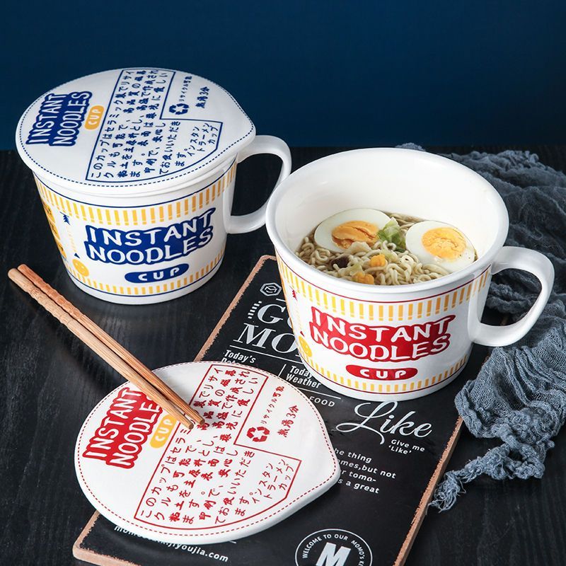 Japanese Instant Noodle Bowl Ceramic Bowls With Handles Microwave and ...