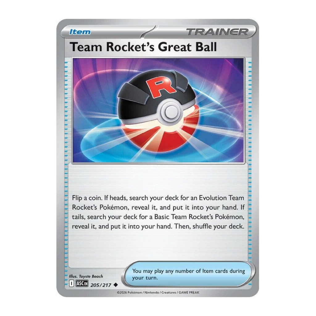 Pokemon - Team Rocket's Great Ball #205 Card (Ascended Heroes) | Shopee ...