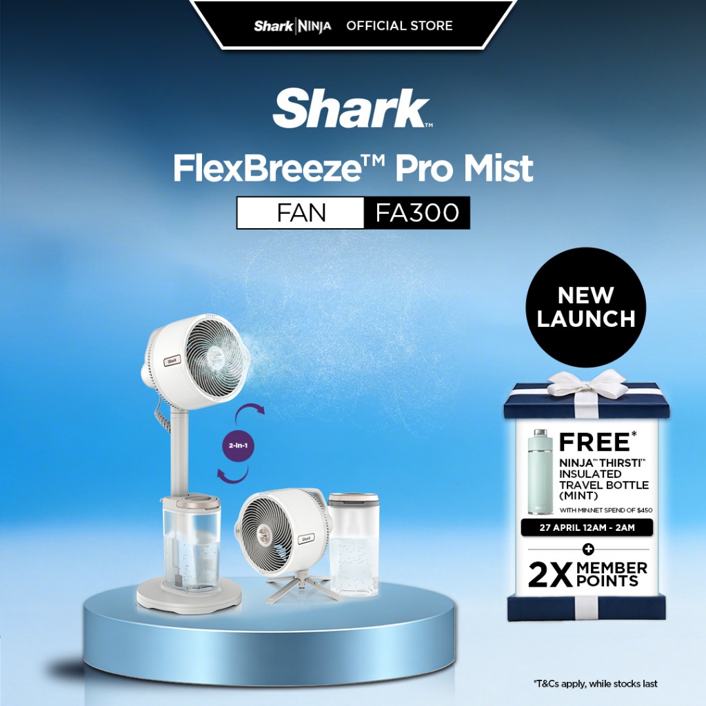 [NEW ARRIVAL] Shark FlexBreeze ™ Pro Mist Indoor & Outdoor Fan With ...