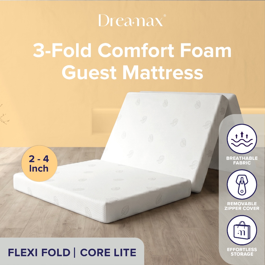 DREAMAX Nora Trifold Guest Mattress Single Size Foldable with Hand ...