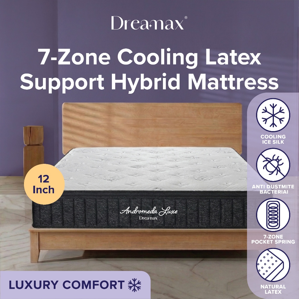 DREAMAX Andromeda Luxe 12 Inch Cooling 7 Zone Pocket Spring Mattress ...