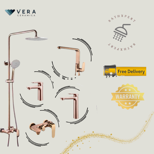 VERA Rose Gold Series Rain Bath Shower | Shopee Singapore