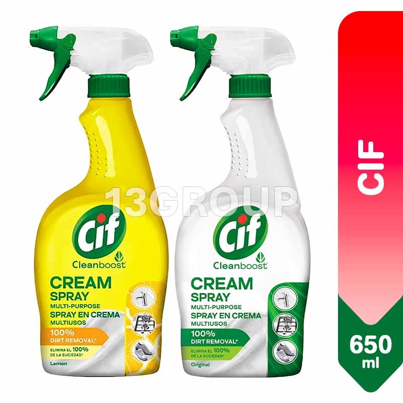 Cif Multi-Purpose Cream Spray / Lemon Original / 100% Dirt Removal ...