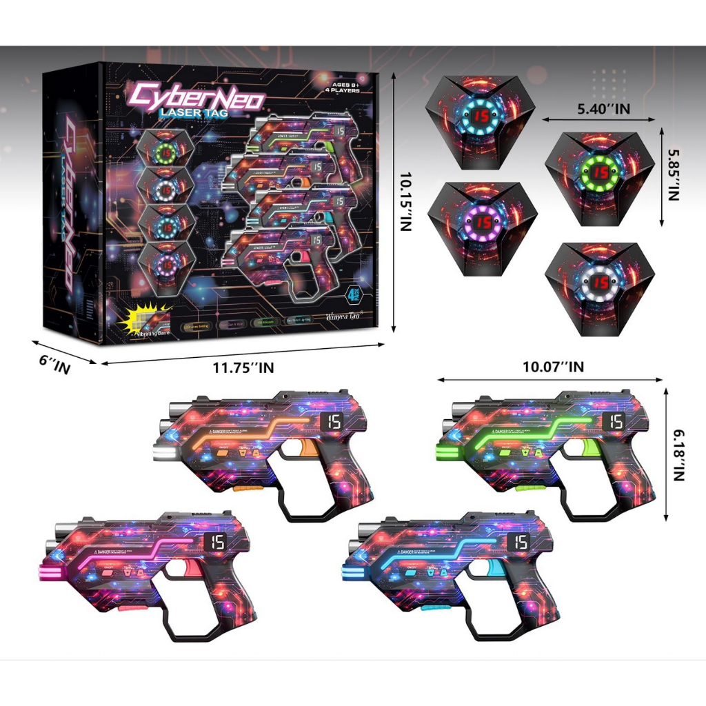 [Dynamic Barrel] Laser Tag Guns Set of 4: LED Vest Setting Fun Ideas ...
