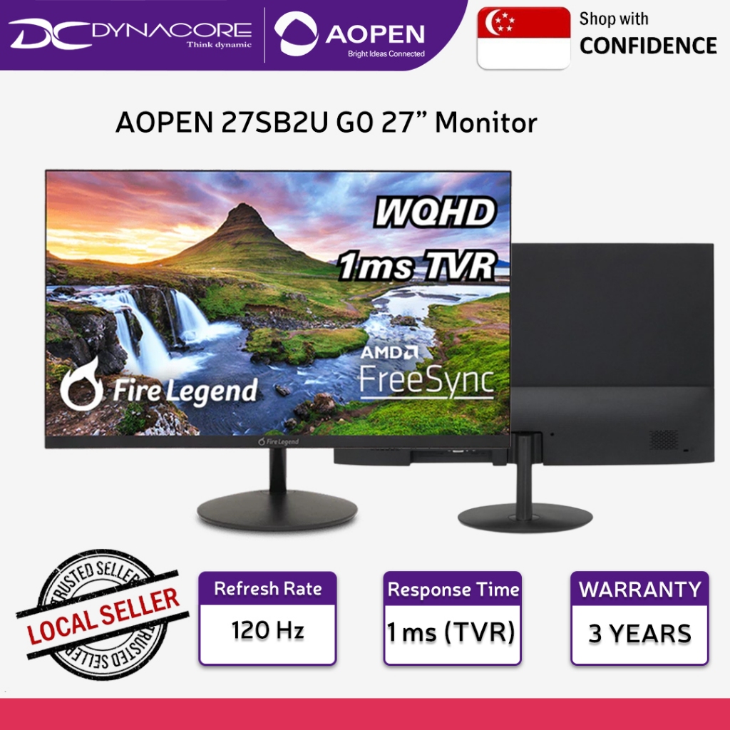 AOPEN 27SB2U G0 | 27" 1440P (QHD) 120HZ IPS Monitor | Shopee Singapore