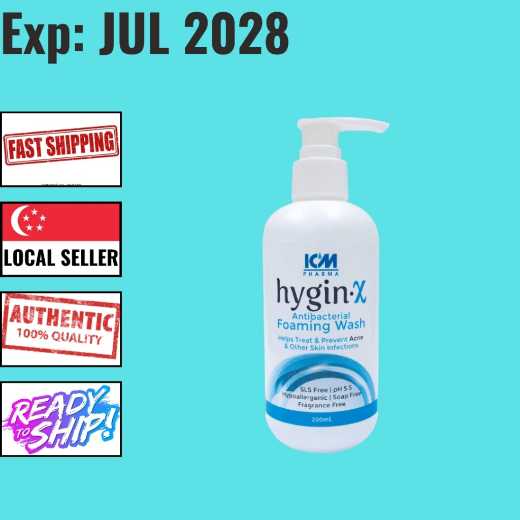 ICM Hygin X Antibacterial Foaming Wash 200ml – Gentle Acne & Skin ...