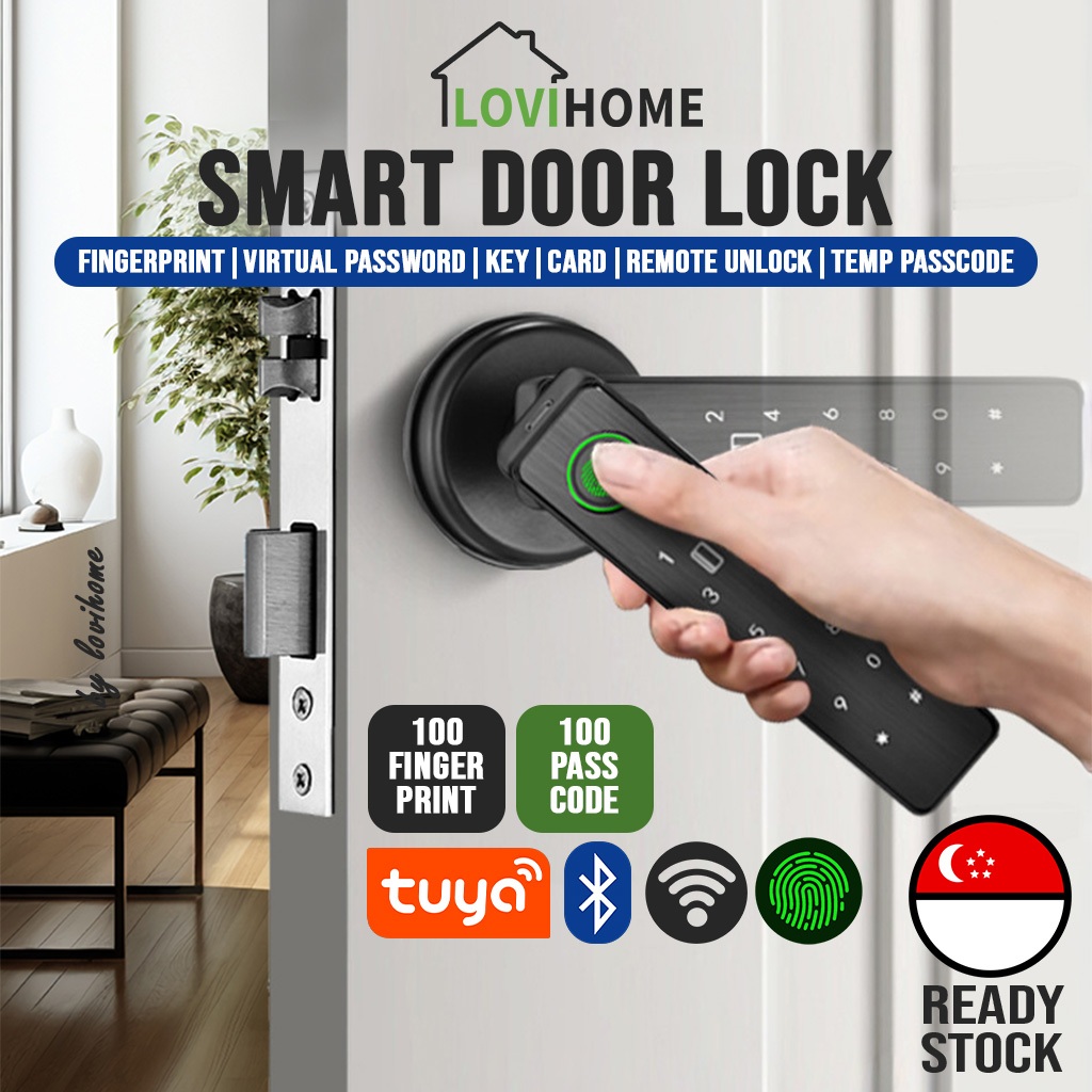 SG TUYA App Smart Door Lock - Wifi Remote Unlock, Virtual Password ...
