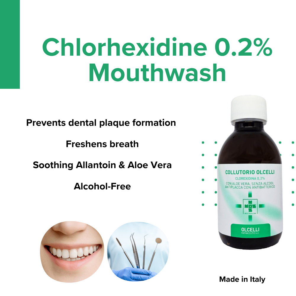 [Bundle of 2] Olcelli Chlorhexidine 0.2% Mouthwash 200mL (alcohol-free ...
