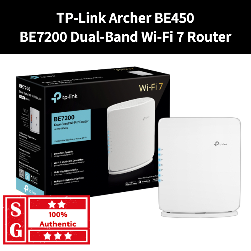 TP-Link Archer BE450 BE7200 Dual-Band Wi-Fi 7 Router TP Link Mesh Wifi ...