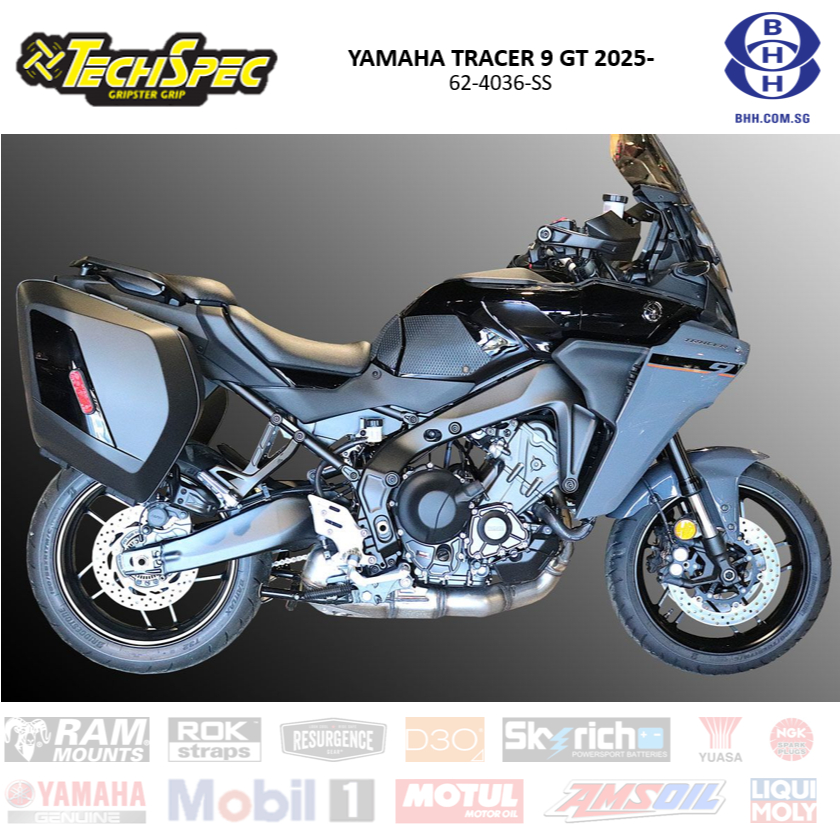 TECHSPEC YAMAHA TRACER 9 GT 2025- 62-4036-SS SNAKE SKIN FUEL TANK GRIPS ...