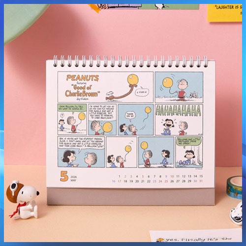 Peanuts 2026 Snoopy Desk Calendar Snoopy Cartoon 15 Months Planner Made ...