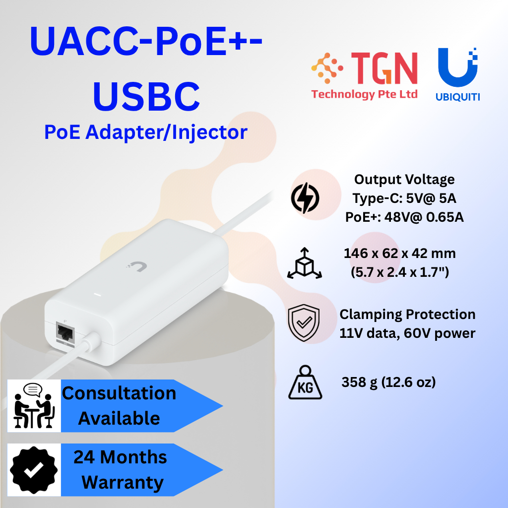 Ubiquiti UACC-PoE+-USBC - PoE Integrated AC Adapter | Shopee Singapore
