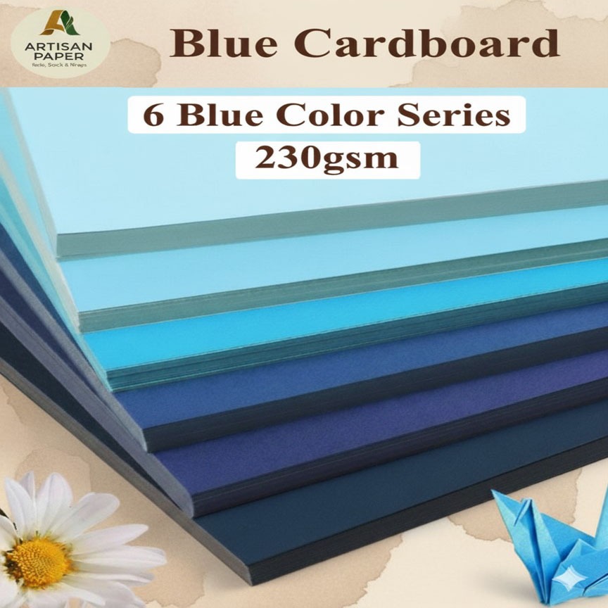 SG A4 Blue Color Series Cardstock 230gsm(30 Sheets/6 Shades)Premium ...