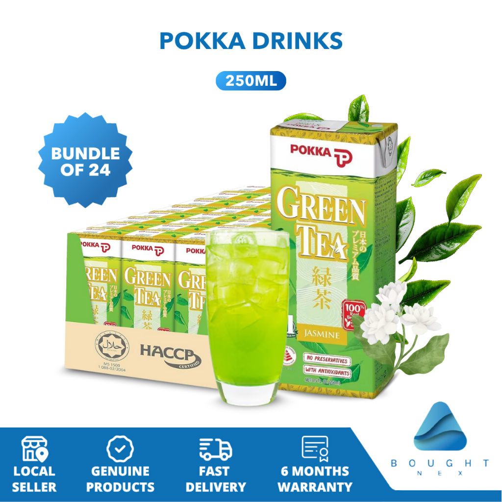 [Bundle of 24] Pokka Jasmine Green Tea Packet Drinks 250ml – Refreshing ...