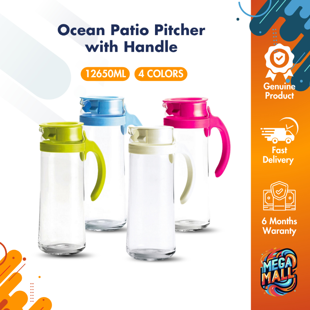 Ocean Patio Pitcher With Handle 1265ml [ Jug Glass Creative Design ...