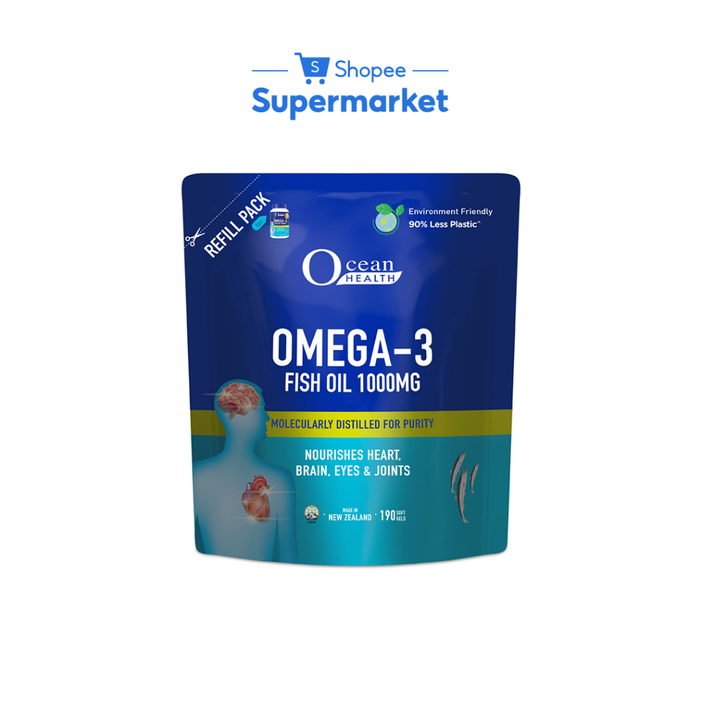 Ocean Health Omega-3 Fish Oil 1000mg Refill Pack (190s) | Shopee Singapore