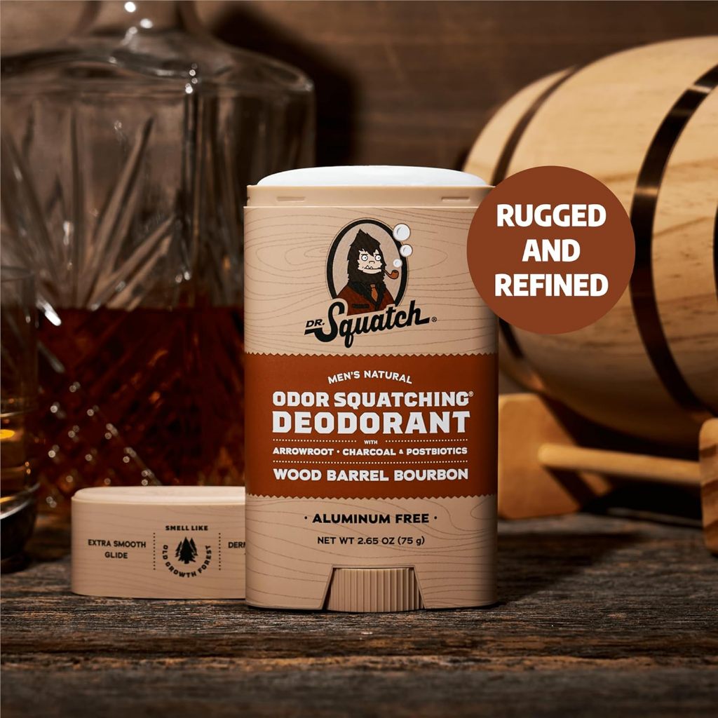Dr. Squatch Natural Deodorant for MenWood Barrel Bourbon Odor ...