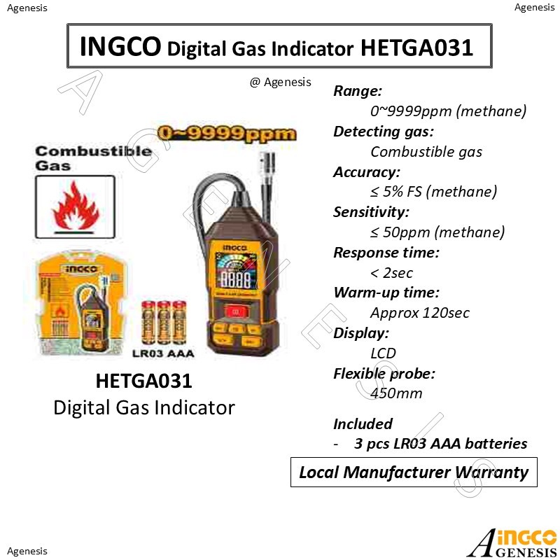 INGCO Digital Gas Indicator HETGA031 | Shopee Singapore