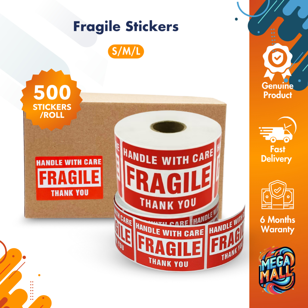 Fragile Handle With Care Stickers - Parcel, Cargo Labels, Carton Boxes ...