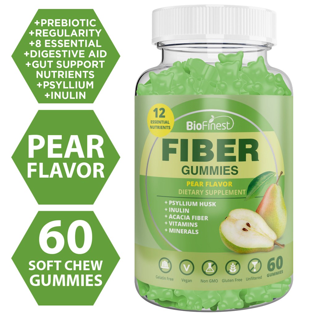 Biofinest Fiber Gummies – Psyllium Inulin Acacia Fiber Prebiotic Gut ...